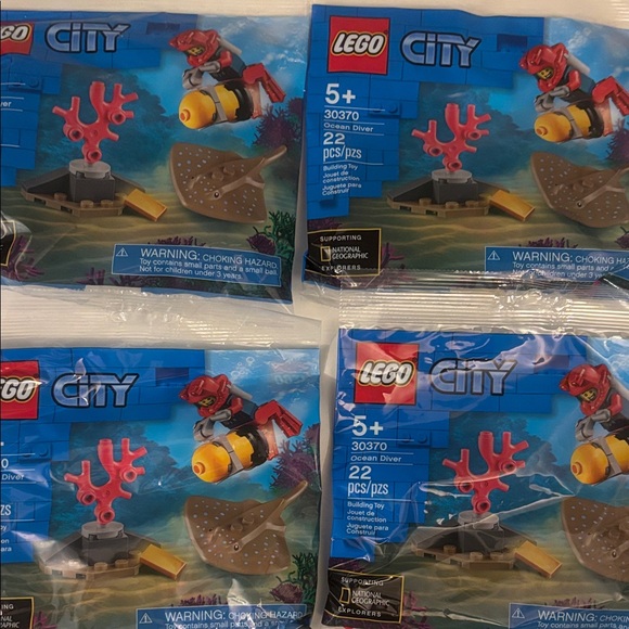 Lego | Toys | New Lot Of 4 Lego City Ocean Diver Poly Set 3370 | Poshmark
